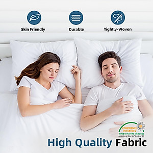 YSTHER Down Feather Throw Pillow Inserts 14x22 Set of 2 Firm Large Lumbar Pillows for Bed Decorative Couch Soft Pillows for Sleeping Indoor White Cotton Pillow Sofa Travel