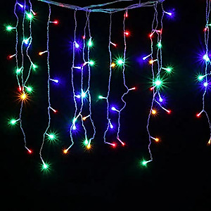 kemooie Outdoor Christmas Lights, 400 Led 26.2FT x3.3FT Hanging Curtain Lights, Connectable 8 Lighting Modes for Christmas Decorations Bedroom Wall Party Garden Decorations (Multicolor)