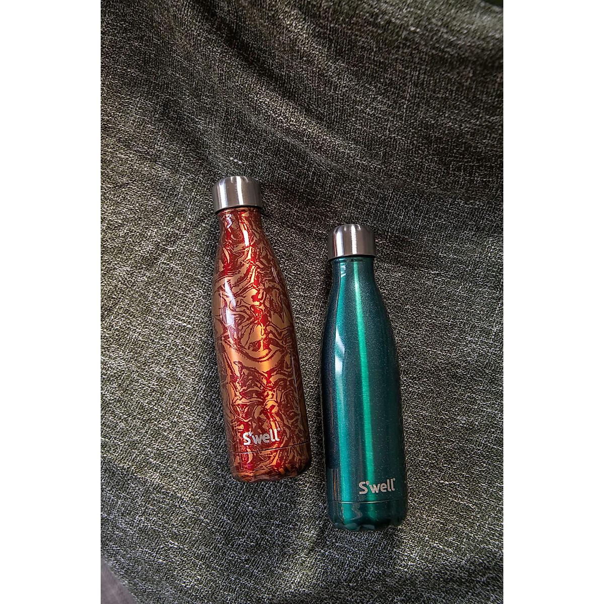 S'well Original Water Bottle, Green Sapphire, 500ml. Vacuum-Insulated Drinks Bottle Keeps Drinks Cold and Hot - BPA-Free Stainless Steel Hydration Bottle for On The Go