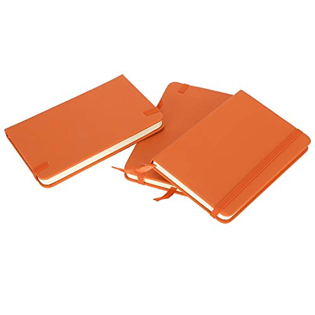 Notebook, Notepad No Fluorescent Agent with Ribbon Bookmarks for Writing for Diary for Gratitude Diary for Office Notes(Orange)
