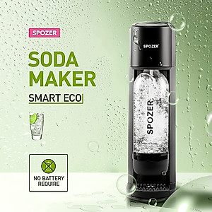 SPOZER Sparkling Water Maker Machine Soda Maker Fizzy Water Maker for Carbonating with 1L Bottle, Compatible with Screw-in 60L CO2 Cylinder