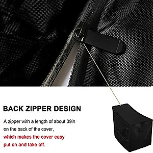 WOMACO Snow Blower Cover Heavy Duty Waterproof Two Stage Snow Thower Cover Snowblower Protector Shield for Universal Electric 2 Stage Snow Machine (47" L x 33" W x 45" H, Black)