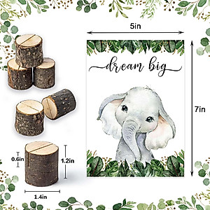 8Pcs Jungle Safari Centerpieces and Wooden Stands, Safari Baby Shower for Table Decorations, Jungle Animal Birthday Party Centerpiece for Boys Kids, Wild One Themed Birthday Party Supplies