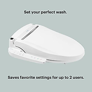 Brondell LT89 Electric Bidet Toilet Seat, Fits Round Toilets, White – Side Arm Control, Warm Water Wash, Strong Wash Mode, Stainless-Steel Nozzle, Nightlight and Easy Installation