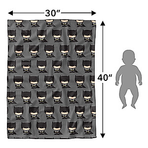 LOGOVISION Batman Lightweight Baby Blanket, 30"X40", Cute Chibi Character Pattern Unisex for Infants Girls & Boys