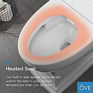 Ove Decors Nova Bidet Toilet Built-in Tankless Elongated, Automatic Flushing, Heated Seat, Soft Close, ECO Mode with Remote Control, White