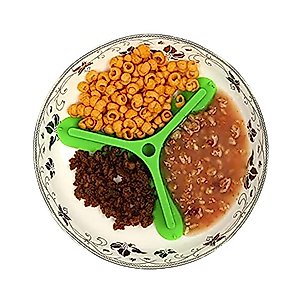 Tomppy Microwave Food Storage Tray Divider Free Silicone Food Plate Separator Controlled Meals for Teens and Adults On-The-Go BPA-Free Food-Safe Materials (Green, 1pc)