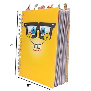 Innovative Designs Nickelodeon Spongebob Squarepants Tab Journal Notebook, Spiral Bound, 144 Lined Pages, 8 x 7 inches