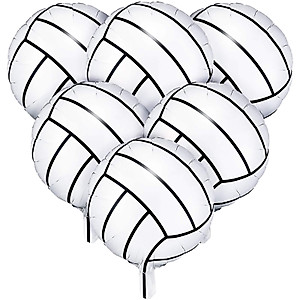 6 Pieces 18 Inches Volleyball Balloons Foil Volleyball Balloons Aluminum Foil Balloons for Birthday Party Sports Themed Party Decor