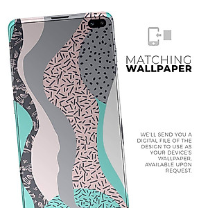 DesignSkinz Retro Summer Mint and Coral Protective Vinyl Decal Wrap Skin Cover Compatible with The Samsung Galaxy S20 (Screen Trim & Back Glass Skin)