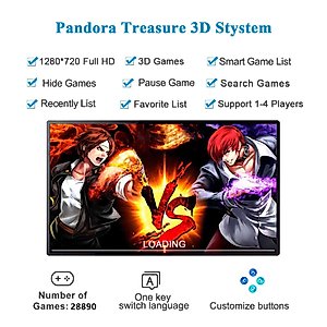 GWALSNTH 28890 in 1 Pandora Box 60S Arcade Games Console,1280X720 Display,Search/Save/Hide/Pause Games,Two Separate joysticks,1-4 Players …