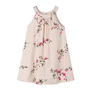 Little Big Girl Linen Casual Dress Cosy Summer Floral Tank Vest Shift Shirt Dress 2T