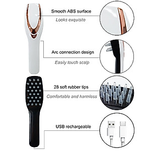 Winyoung Scalp Massager, Electric Scalp Massage Brush, Hair Massage Brush, Electric Head Scratcher, Massage Comb with Soft Rubber