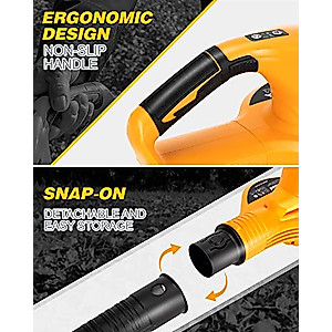 Adedad Leaf Blower Cordless with Battery & Charger, 150 MPH Electric Leaf Blower for Lawn Care, 20V Battery Powered Leaf Blower for Blowing Leaf, Snow, Dusting, Pet Hair