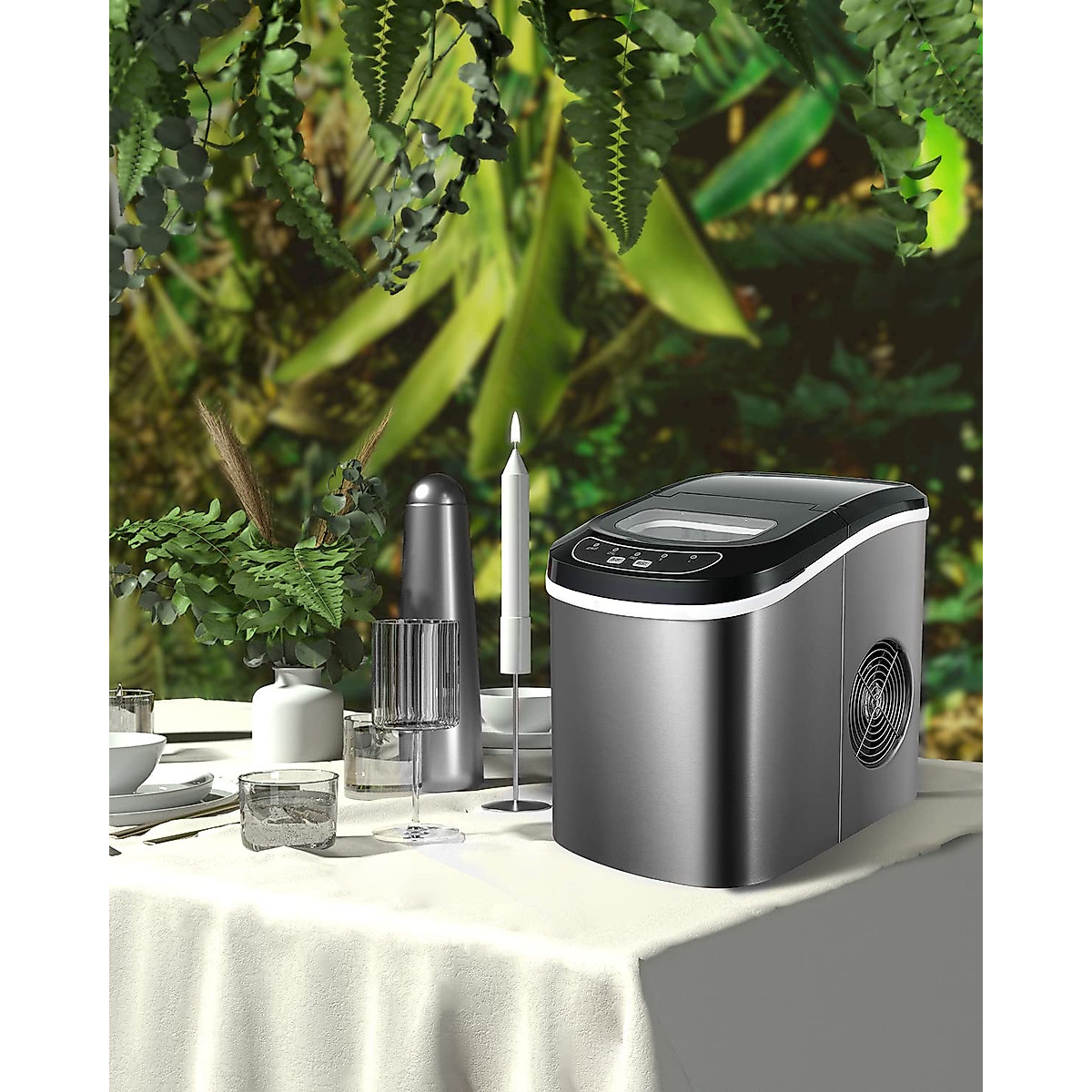 SOUKOO Ice Makers Countertop 26lbs/24h Portable Ice Maker (Stainless Steel)………