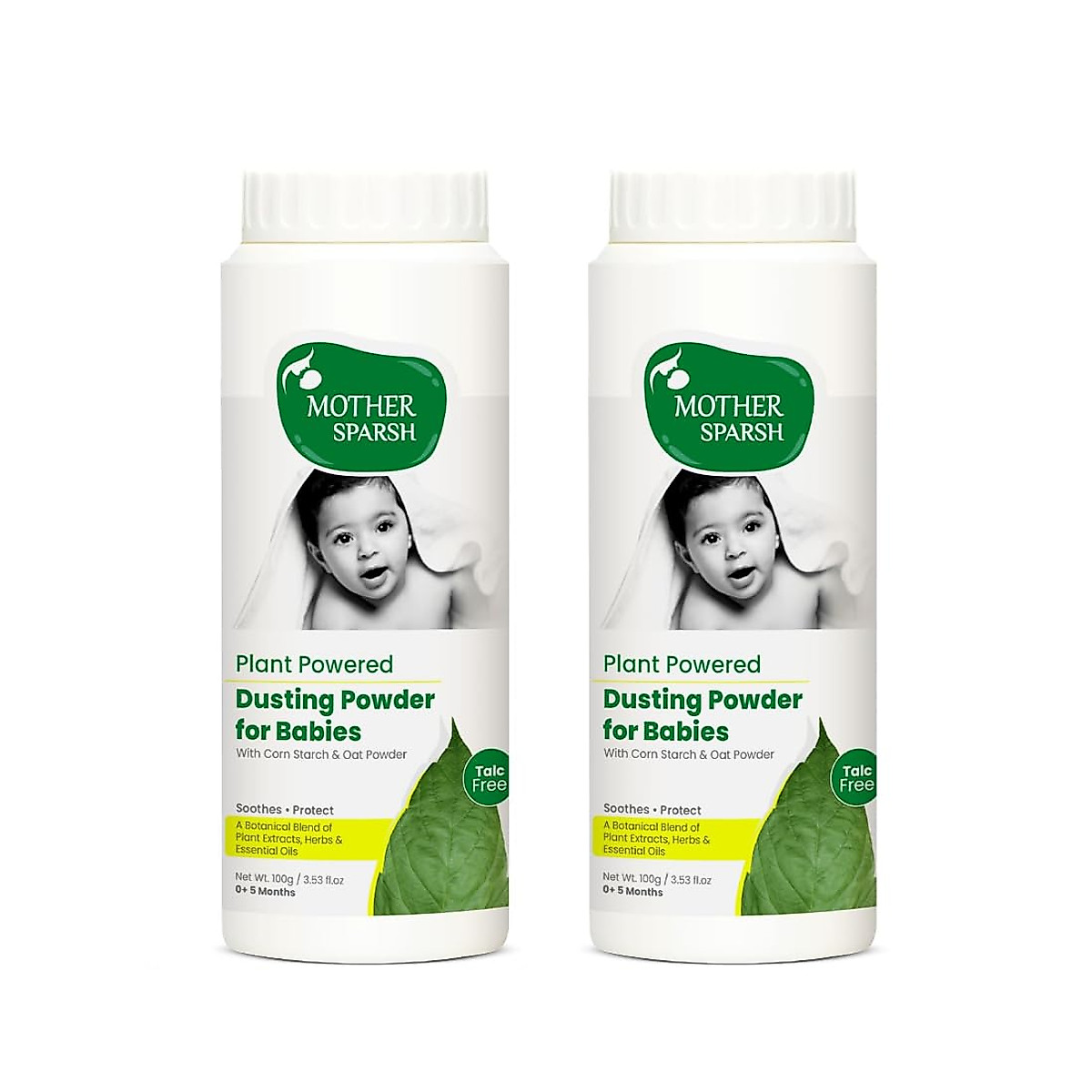 Mother Sparsh Talc-Free Natural Dusting Powder for Babies, 100 g (Pack of 2)