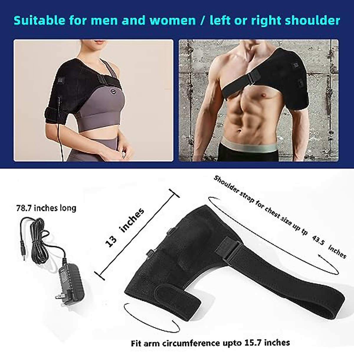 Shoulder Heating Pad,Jade Heated Shoulder Wrap for Rotator Cuff Pain 3 Adjustable Heat