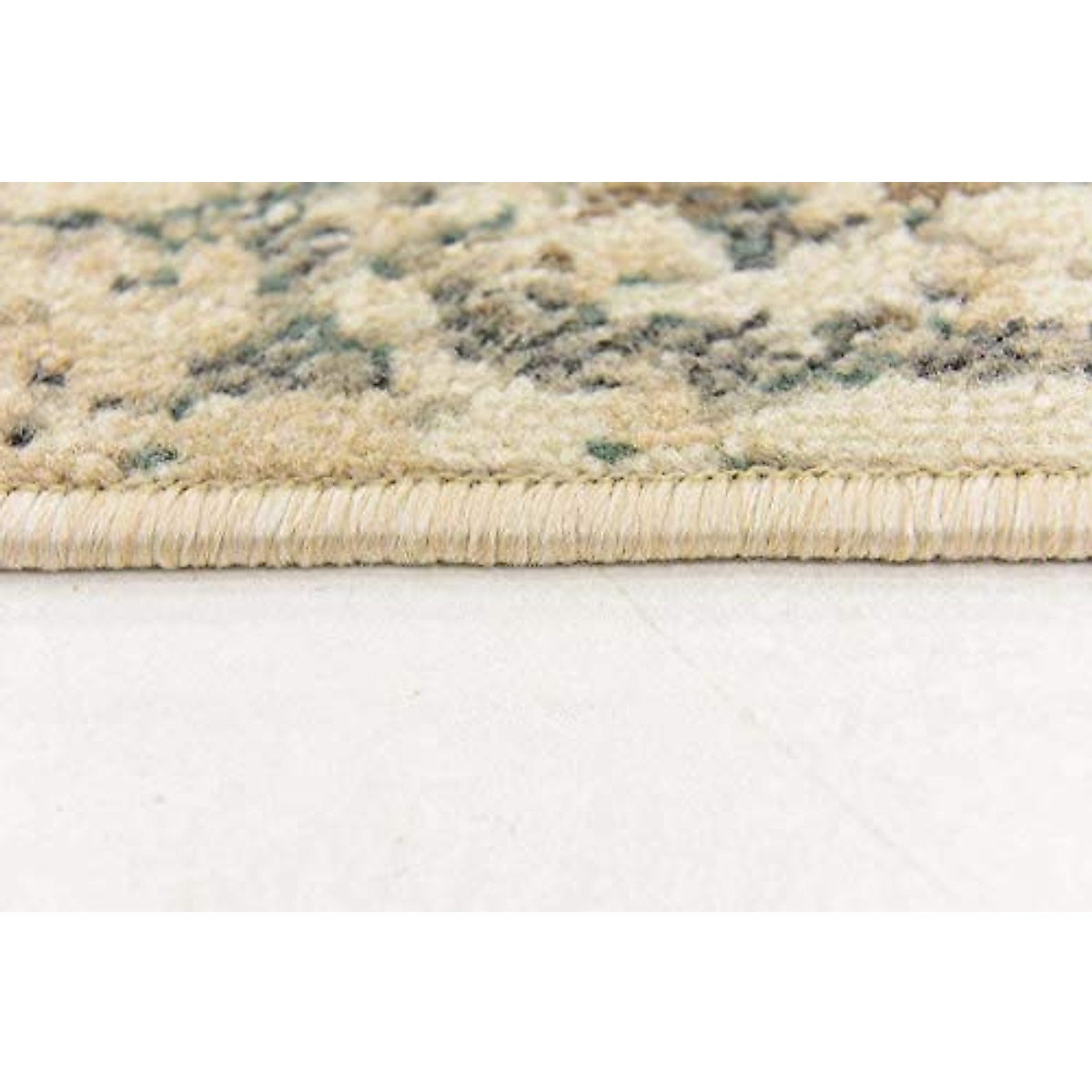 Unique Loom Tuareg Collection Vintage Distressed Traditional Center Medallion Area Rug, 8 x 10 ft, Cream/Slate Blue