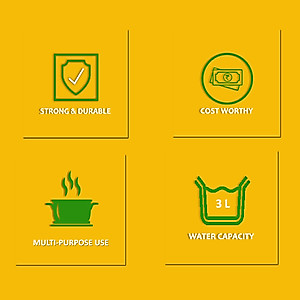 HOKOYA Brass Handi for Cooking Food (5 Litre Water Capacity) Medium Size Brass Handi for Cooking Biryani | Brass Utensils for Kitchen Cooking