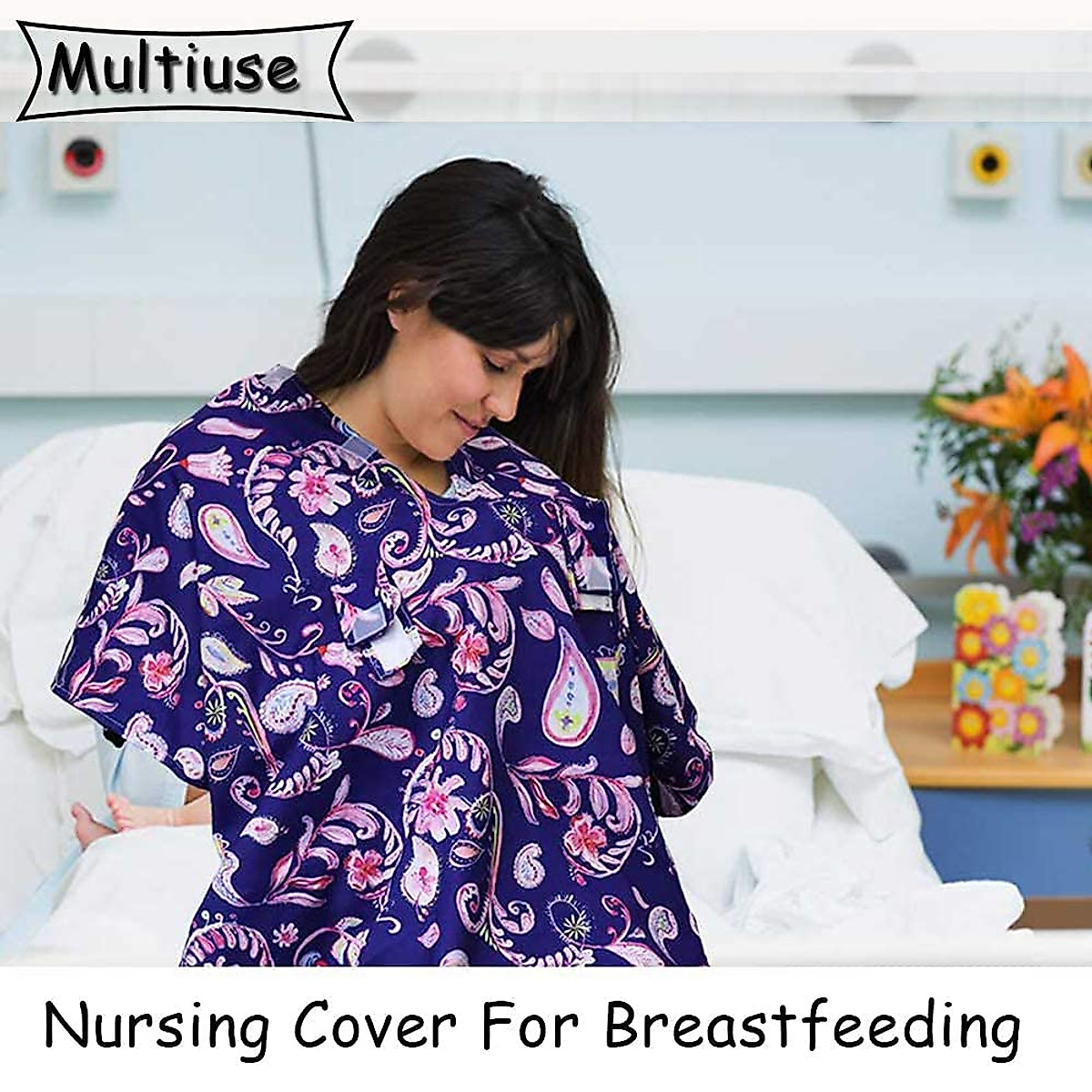 Baby Car Seat Covers, Floral Peekaboo Opening Infant Carseat Canopy for Boys Girls, Newborn Minky Carseat Canopy, Mom Nursing Breastfeeding Covers