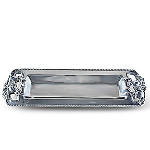 Arthur Court Metal Aluminum Thoroughbred Horse Oblong Serving Silver Tone Party Tray Equine Décor 18 inch x 6 inch