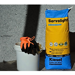 Kiesel Servolight Grey Acrylic Polymer Modified Thinset Mortar 33 lbs Bag Cement-Based Highly Flexible Self-Curring with Extended Coverage for Flooring Underlayment and Ceramic Tiles