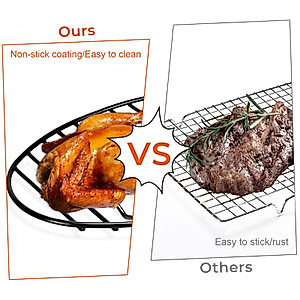 Oval Roasting Rack with Integrated Feet, Non-Stick Coating, Baking Rack Easy to Clean for Cooking, Roasting, Drying, Grilling 12×8.5 inches Black