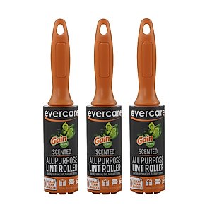 Evercare Pack of 3 Gain Scented All-Purpose Travel Lint Rollers, 90 Sheets Total (30 Sheets Each) (619182)