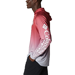 Columbia Men's Collegiate Super Terminal Tackle Hoodie, OS-Intense Red Game Fish Print, X-Large