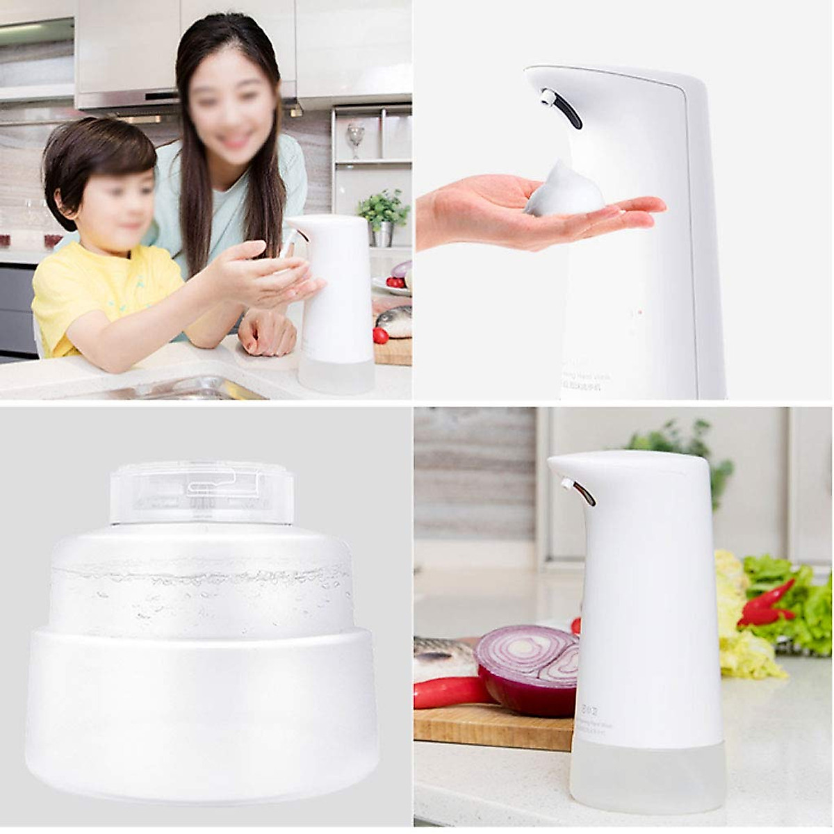 TGRTY Soap Dispenser Liquid Dispenser Induction Foam Dispenser Foam Dispenser Liquid Distributor Liquid Foam Dispenser Lotion Dispenser (Color : White)