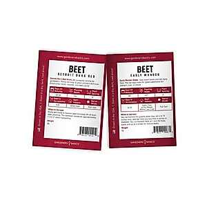 Beet Seeds for Planting Home Garden - 5 Variety Pack Detroit Dark Red, Golden Detroit, Early Wonder, Cylindria and Chioggia Great for Spring, Summer, Fall, Heirloom Veggie Seeds by Gardeners Basics