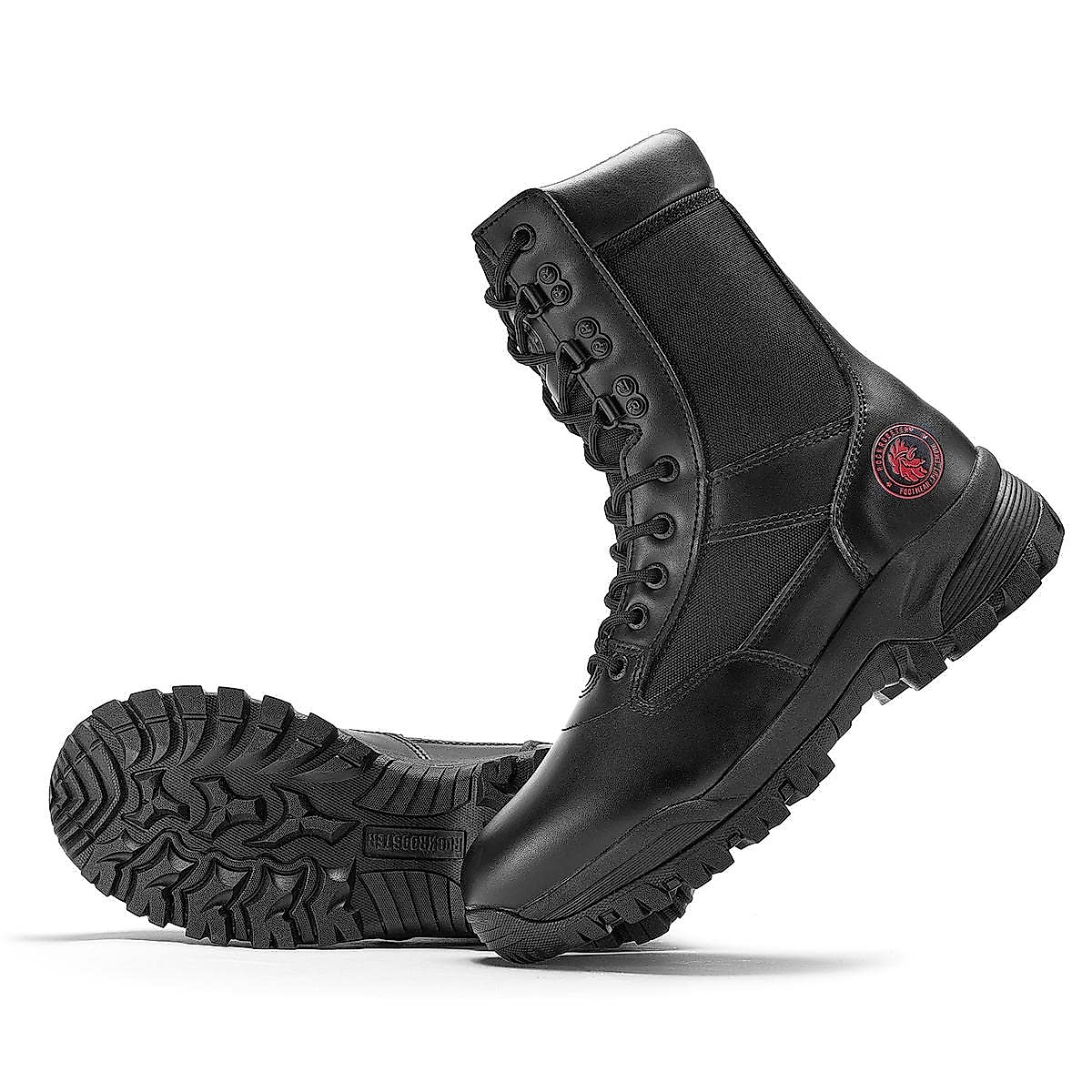 ROCKROOSTER VEGA - Men's Tactical Boots 8 Inches Lightweight Combat Outdoor Rubber Outsole Boots AB2663-10.5
