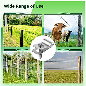 yeesport 100 PCS Fence Wire Clamps, Fence Wire Clips with Screws, Aluminum Fence Mounting Clips for 12 to 16 Gauge Welded Wires, Cord Clamps, Wire Clips for Wood, Metal, or Vinyl Fences