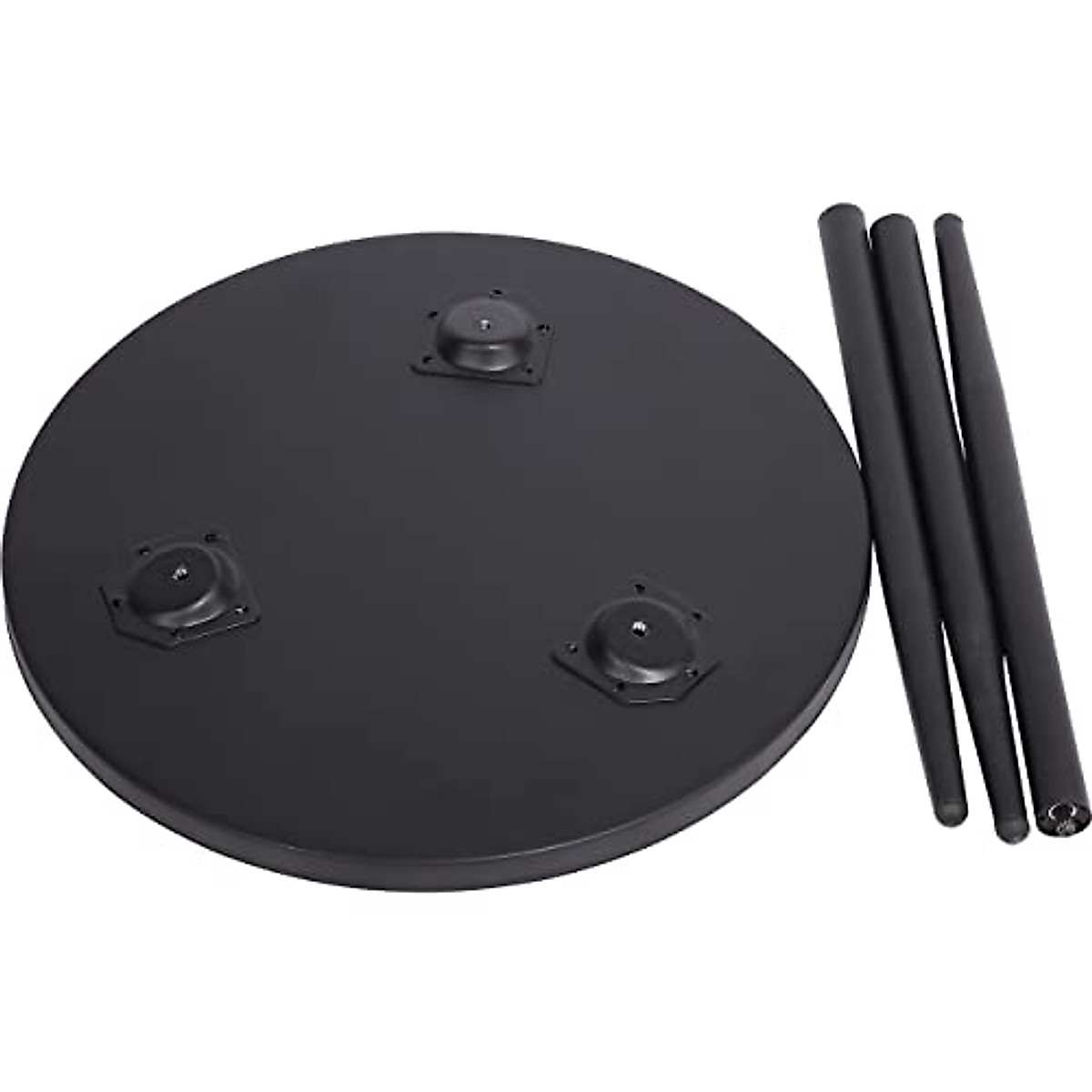 H JINHUI Round Sofa Side End Tables Metal Bedside Tables Nightstands for Small Space Living Room Bedroom Balcony, Anti-Rust and Waterproof, Matte Black