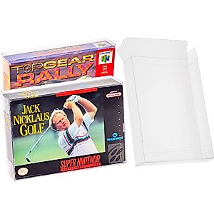 Viturio Super Nintendo SNES & N64 Game Box Protector Cases (10 Pack) Clear Plastic .35mm
