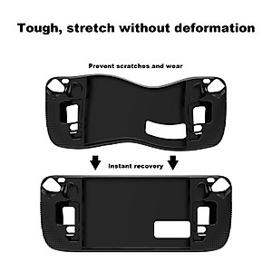 Protective Case for Steam Deck, MASIMEMDRY Full Body Silicone Soft Cover Protector for Steam Deck, Shock-Absorption and Anti-Scratch Design, Black