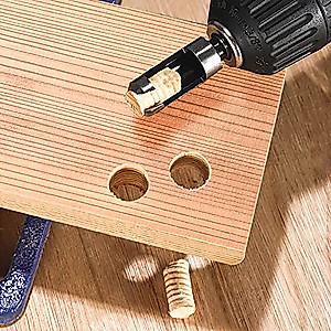 Wood Plug Cutters, 8 Pcs Straight and Tapered Plug Cutter Set 1/4", 5/16”, 3/8", and 1/2" Taper Cutting Tool Cork Drill Bit Knife Set with 1/4 Hex Shank