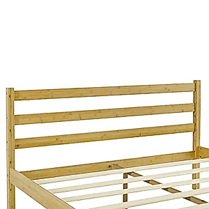 BIKAHOM Austin Solid Bamboo Platform Bed Frame, Twin, 10.5 Inch Modern Solid Bamboo Foundation with Headboard, Wooden Slat Support System, No Box Spring Needed, Easy Assembly, Bedroom Furniture, Honey
