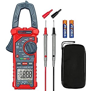 AstroAI Digital Clamp Meter Multimeter 4000 Counts Auto-ranging Amp Tester Measuring AC/DC Voltage & Current, Resistance, Capacitance, Frequency, Continuity, Live Wire Test, NCV Detection