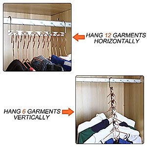 CBTONE 12 Pack Closet Space Saving Hangers, Multi-Purpose Metal Magic Hangers Cascading Hanger Updated Hook Design Metal Hangers for Organizing Wardrobe Clothing Hanger