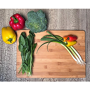 Simply Bamboo CBV115 15 X 12 Valencia Brown Eco-Friendly Bamboo Wood Cutting Board for Kitchen | Chopping Board | Carving/Slicing Vegetables, Meat, Fruits | 100% Organic & Safe Wood