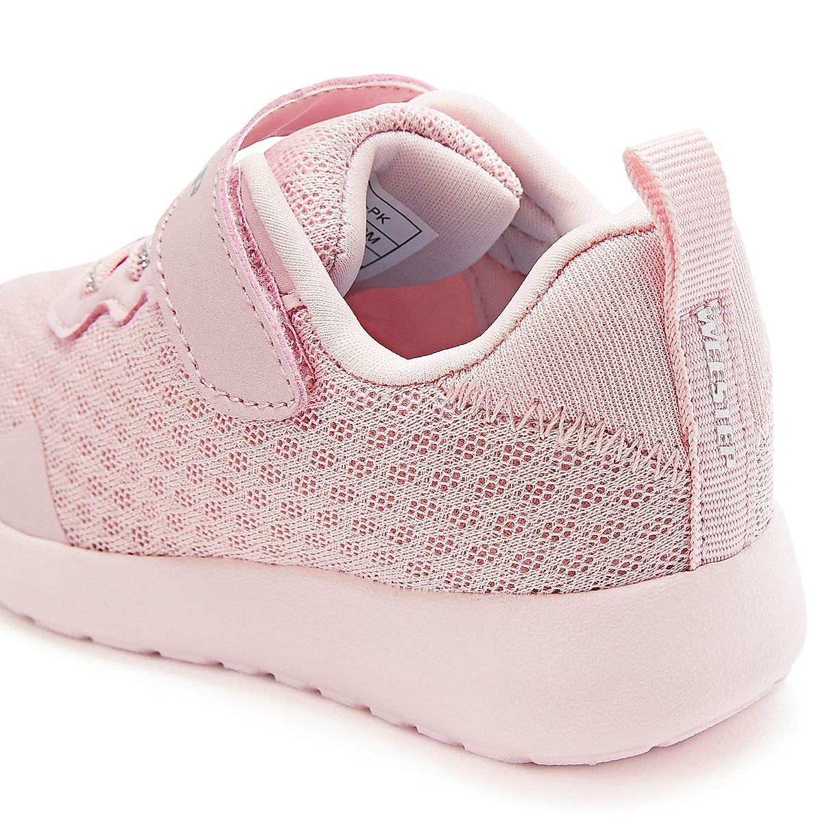 Weestep Little Kid Boys and Girls Lightweight Hook and Loop Running Sneaker, Pink, 2 Little Kid