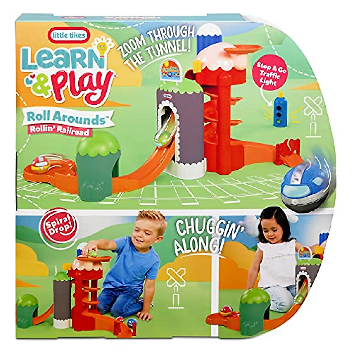 Little Tikes Learn & Play Roll Arounds Rollin' Railroad, Including 3 Toy Train Cars & Playset, Easy Grip & Roll - Birthday Gifts for Kids, Toddler, Boys Girls Ages 18 Months 1 2 3+ Years