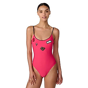 Karl Lagerfeld Paris Women's Standard Swim One Piece, Raspberry, Small