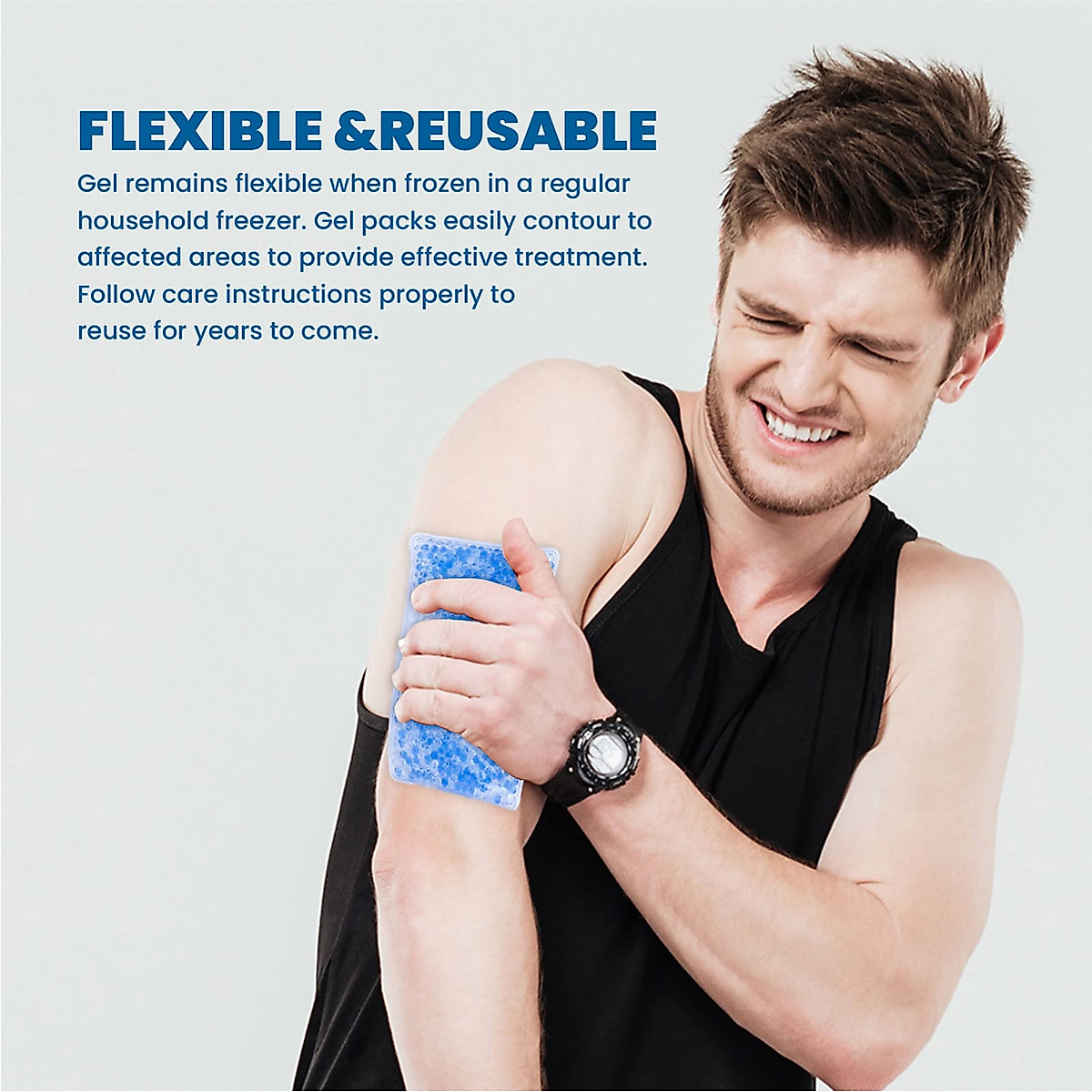 Gel Ice Packs for Injuries Reusable - (2 Packs), Hot and Cold Packs for Therapy for Swelling, Bruises, Surgery, Pain Relief, Ice Pack for Shoulder, Knee, Back, Ankle, Neck, Hip, Wisdom Tooth