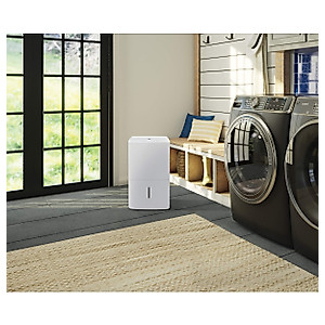 GE 35 Pint Portable Room Dehumidifier with Humidistat & 3 Fan Speeds for Bathroom, Bedroom, Basement, and Home Very Damp Spaces, White (Renewed)