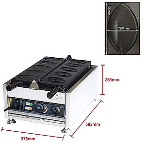 UEIDIHI 5Pcs Abalone Fish Waffle Maker, Commercial Electric Non Stick Strange Shaped Waffle Iron, Abalone Cake Baker Machine for Party Cafe Tea Snack Shop