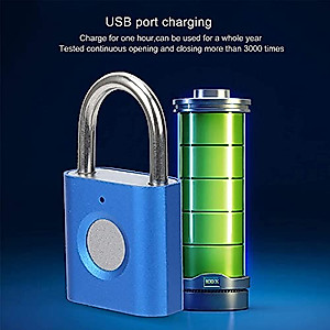 Smart Padlock Locker Lock: 2-Pack Blue & Red - Mini Fingerprint Padlock eLinkSmart Gym Lock with Colourful Metal 20 Fingerprints Keyless fits School Bag Luggage Toolbox Gym Locker