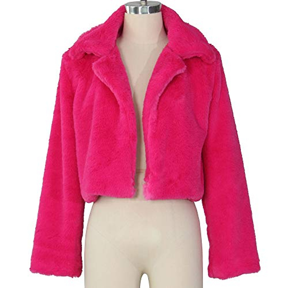HHmei Raincoats | Fashion Women Coat Fluffy Fleece Turn-Down Collar Faux Fur Top Short Loose Coat/red Trench Dress Black Wool Pea Bubble Plaid Long rain with Hood lab Winter Faux Fur waterproo