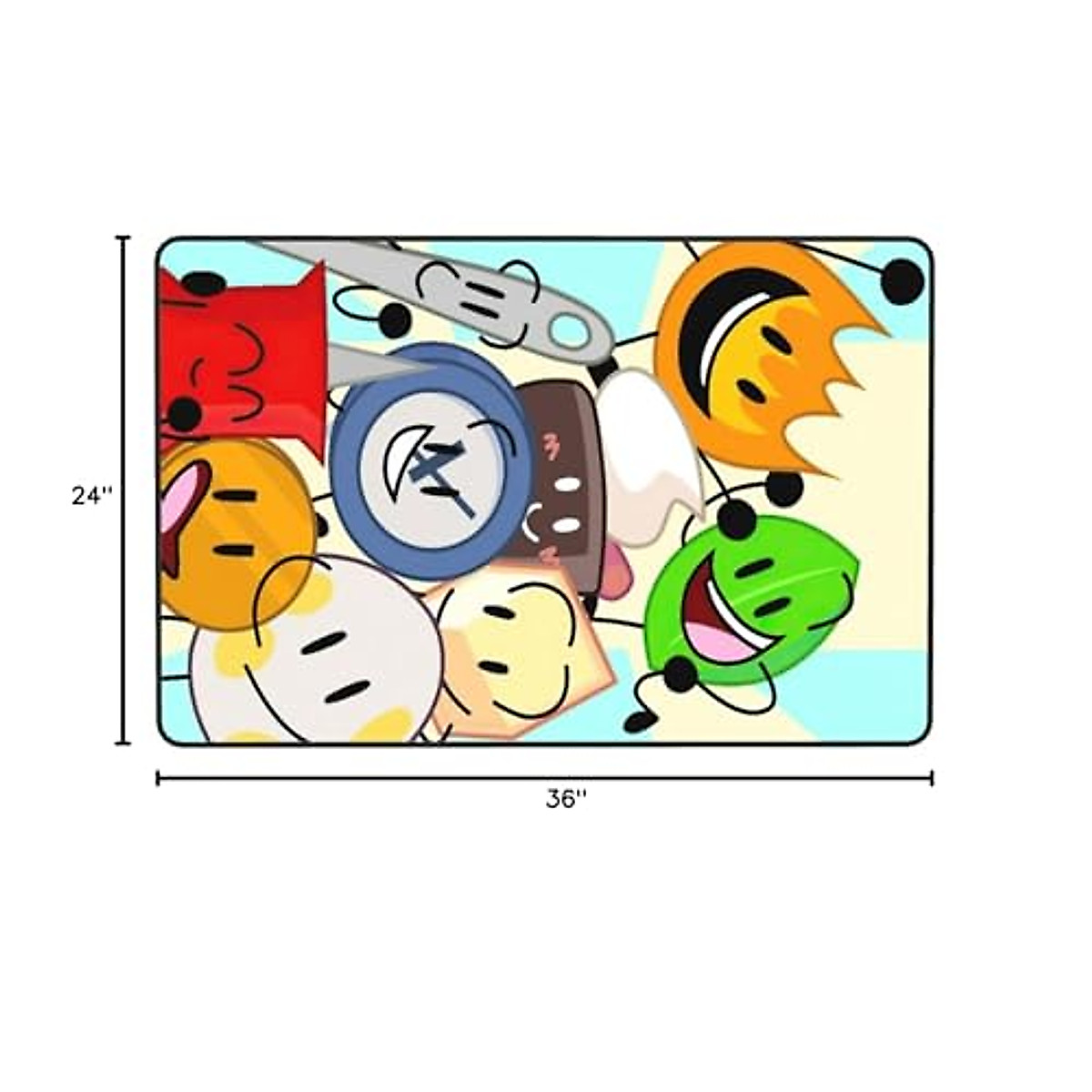 Bfdi Battle for Dream Anime Rug Soft Flannel Carpet 3D Non-Slip Area Rug Art Floor Mat Doormats Decorative Rugs for Bedroom Living Room 36"X24"